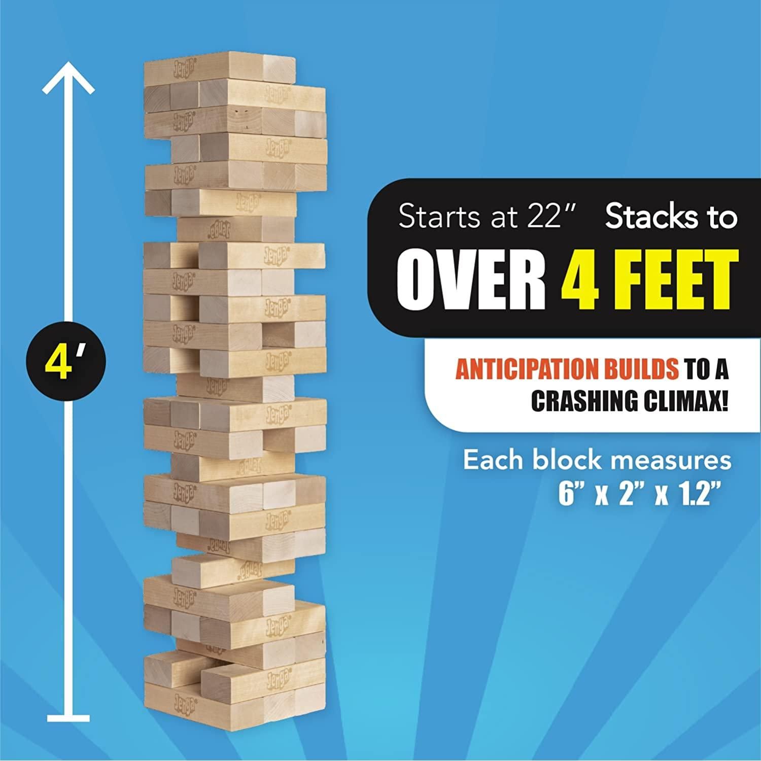 Jenga Giant JS6 (Stacks to Over 4 Feet) Precision-Crafted, Premium ...