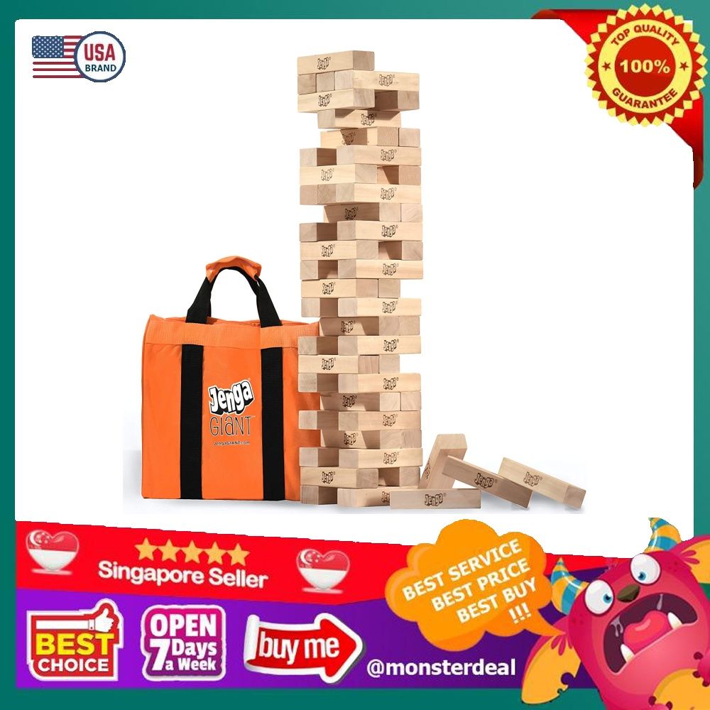 Jenga Giant JS6 (Stacks to Over 4 Feet) Precision-Crafted, Premium ...