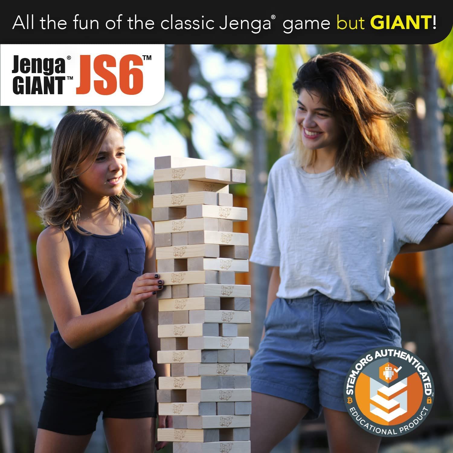 Jenga Giant JS6 (Stacks to Over 4 Feet) Precision-Crafted, Premium ...