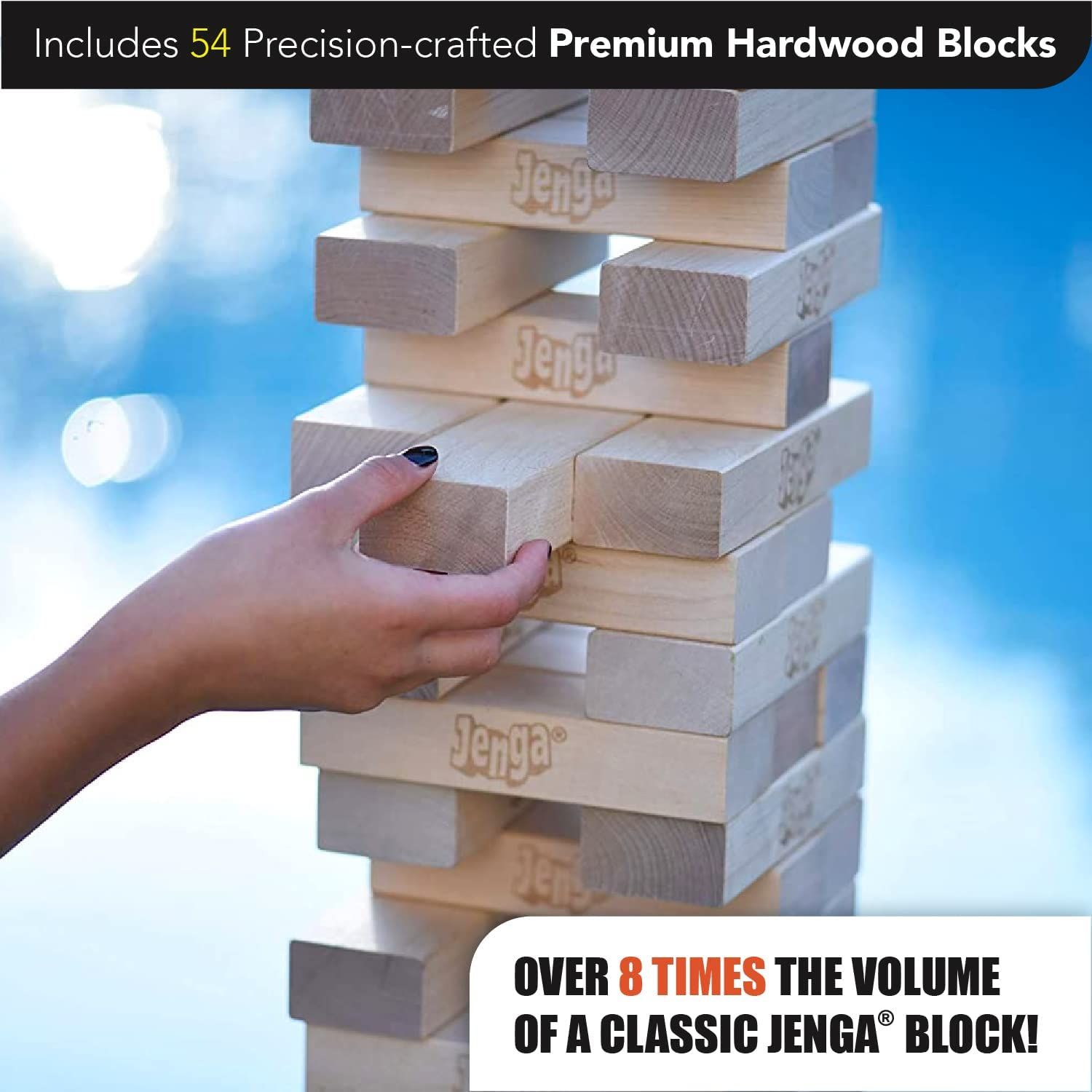 Jenga Giant JS6 (Stacks to Over 4 Feet) Precision-Crafted, Premium ...