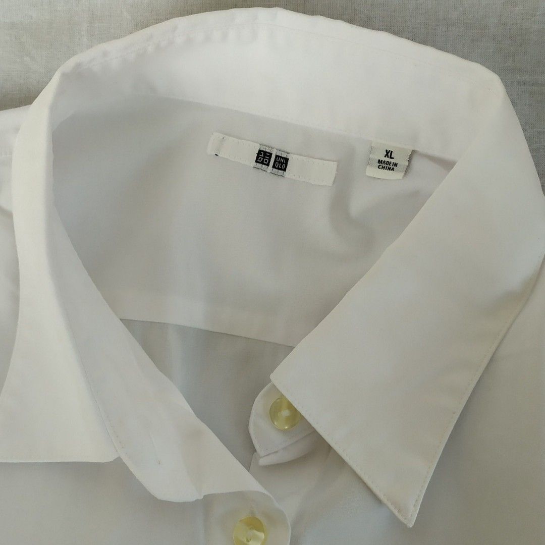 Kemeja putih lengan panjang uniqlo, Fesyen Wanita, Pakaian Wanita ...