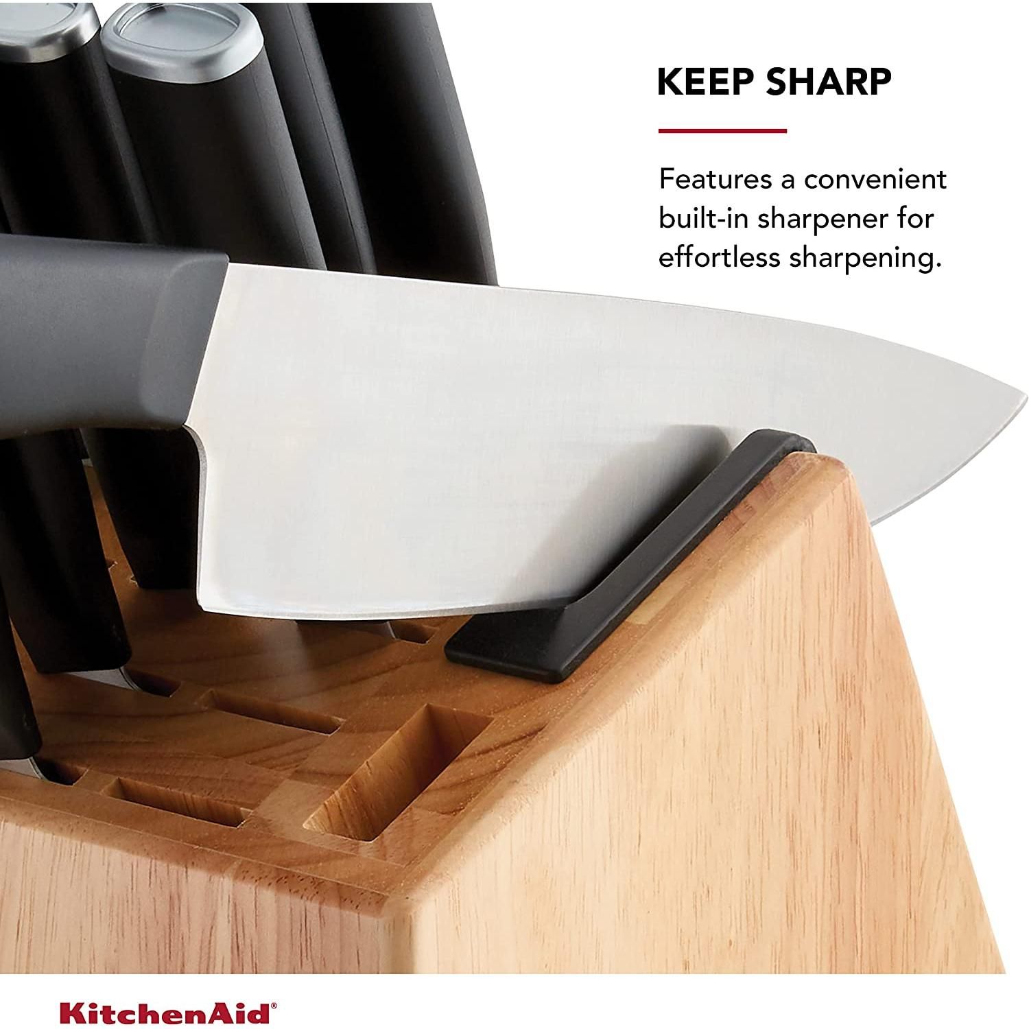 KitchenAid Classic 15-Piece Block Set with Built-in Knife Sharpener ...