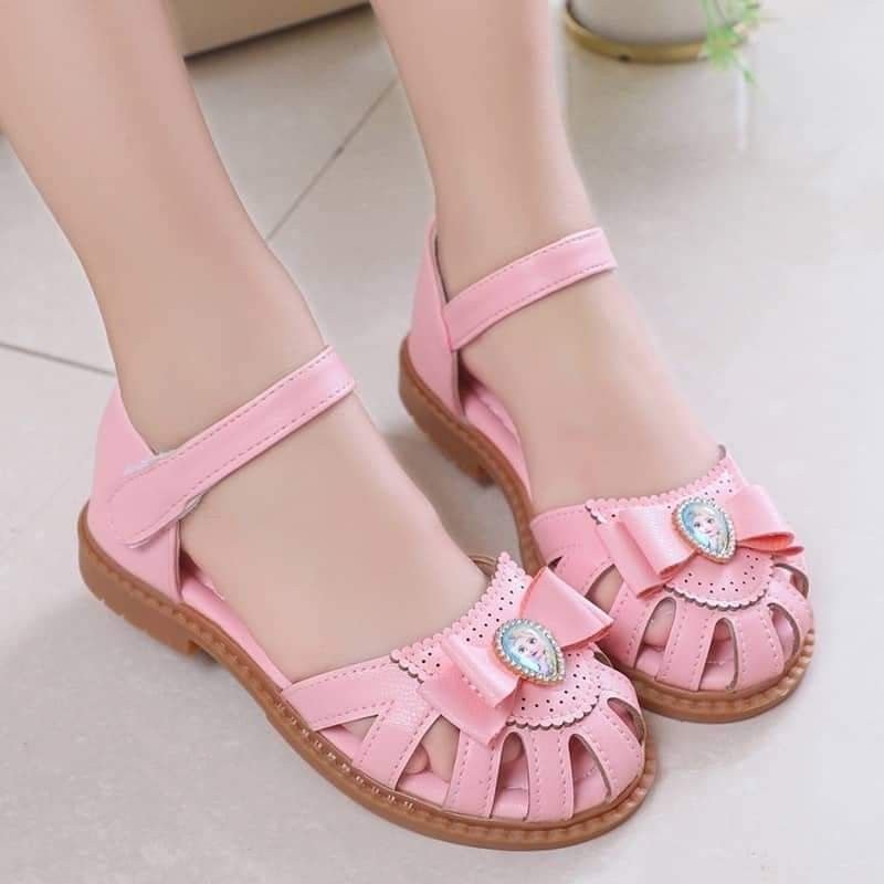 korean Elsa princess velcro rubber sandals for kids girls, Babies ...