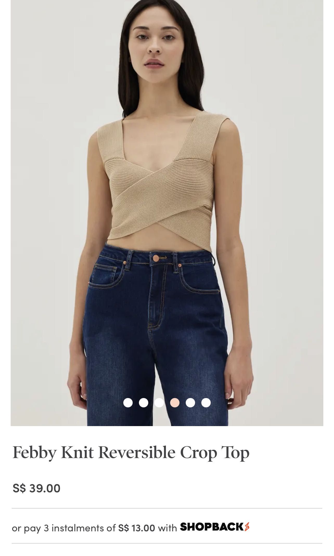 LB Love Bonito Febby Knit Reversible Crop Top (Nude), Women's Fashion ...