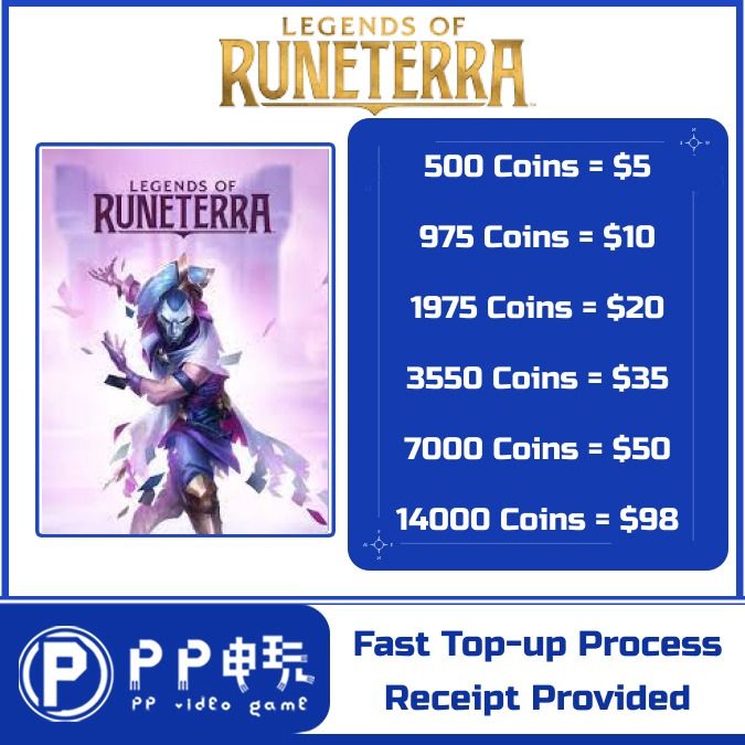 Legends of Runeterra Coins Top-up, Video Gaming, Gaming Accessories, In ...