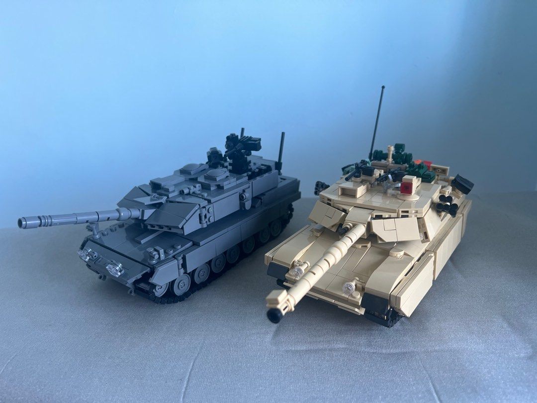 LEGO Compatible Tanks (2 Tanks) - M1A2 Abrams & Leopard 2A7, Hobbies ...