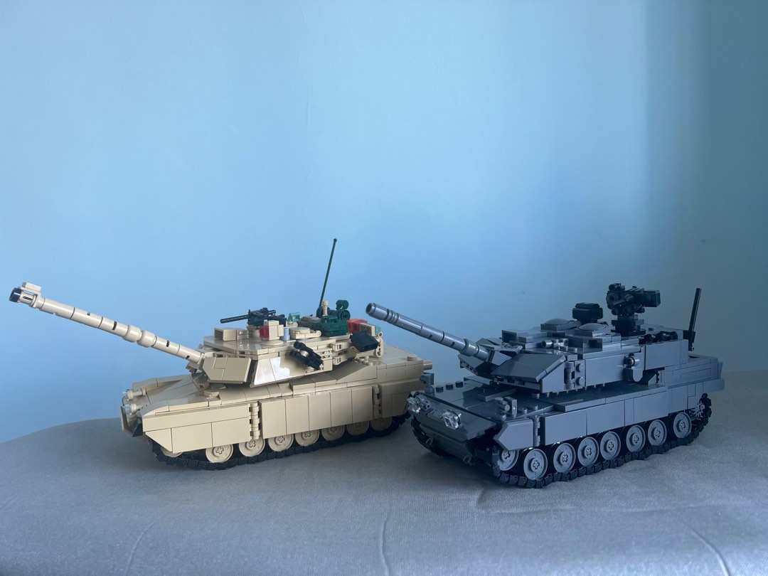 LEGO Compatible Tanks (2 Tanks) - M1A2 Abrams & Leopard 2A7, Hobbies ...