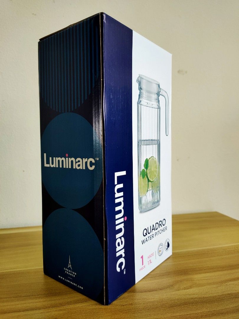 Luminarc Quadro Water Pitcher H5012, Furniture & Home Living ...