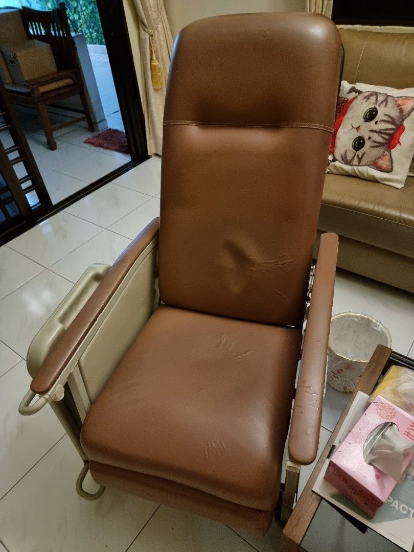 Manual Reclining Geriatric Chair with Tray, Furniture & Home Living ...