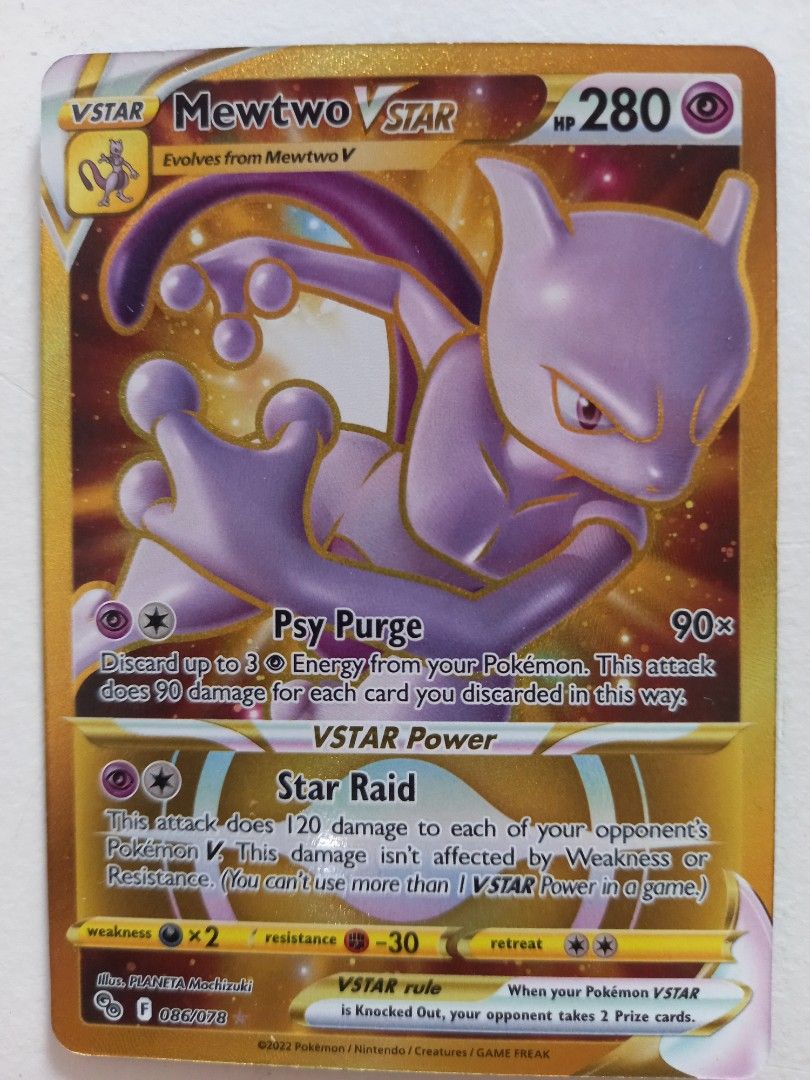 Mewtwo Vstar pokemon card, Video Gaming, Gaming Accessories, Game Gift ...