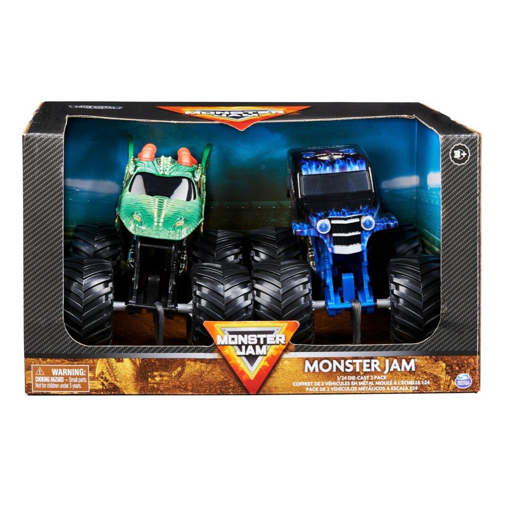 Monster Jam Double Earth Shaker Grave Digger Son UVA Digger Dragon 1:24 ...