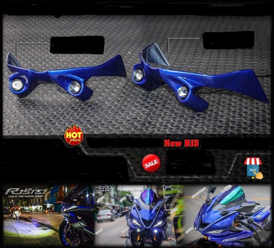Moto Zippy Singapore Yamaha R15 V3 R15M V4 Gloss Blue Front Wing LED ...