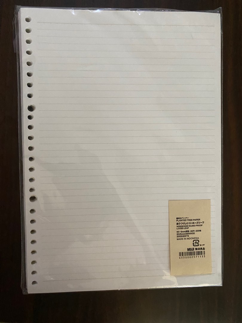 AUTHENTIC MUJI B5 FILLERS AND SHEETS, Hobbies & Toys, Stationary ...