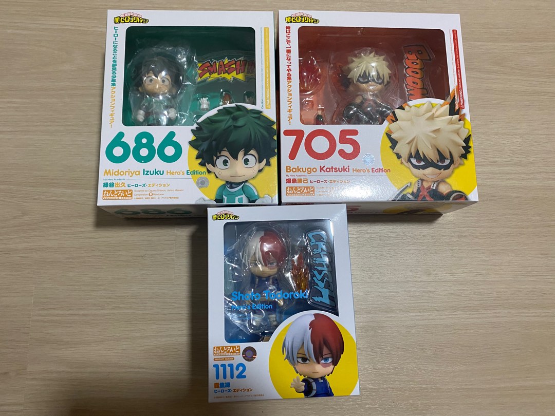 Nendoroid MHA My Hero Academia Hero’s Edition Midoriya Izuku, Bakugo ...