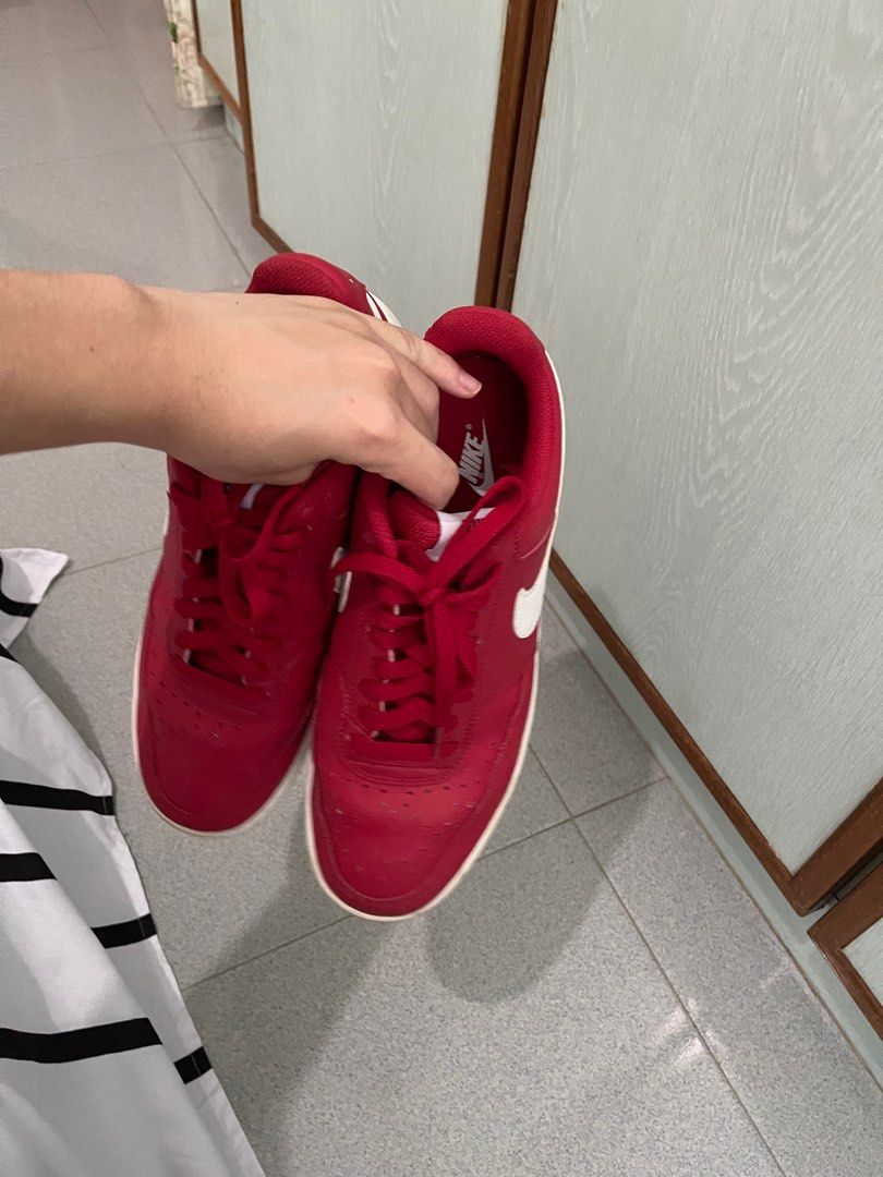 Nike court vision canvas red, Women's Fashion, Footwear, Sneakers on ...