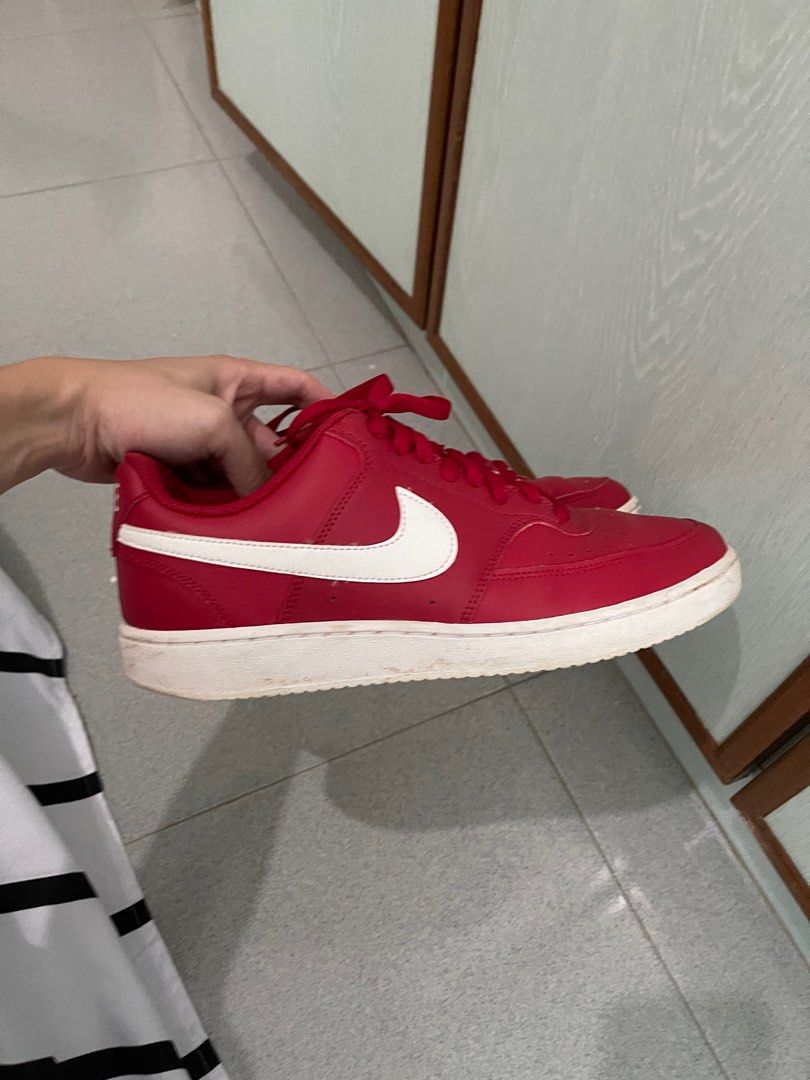 Nike court vision canvas red, Women's Fashion, Footwear, Sneakers on ...