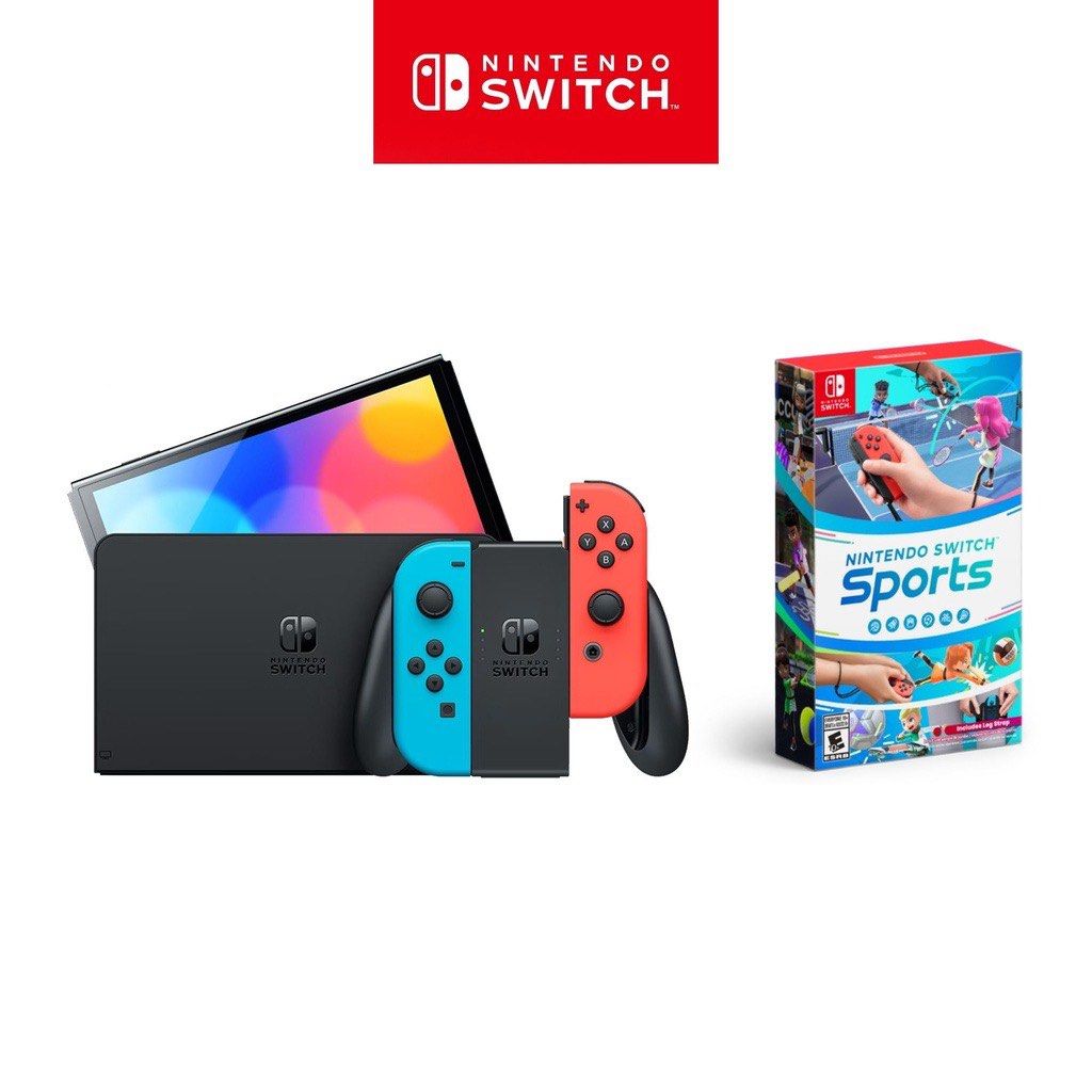 Nintendo Switch OLED Model + Switch Sports, Video Gaming, Video Game ...