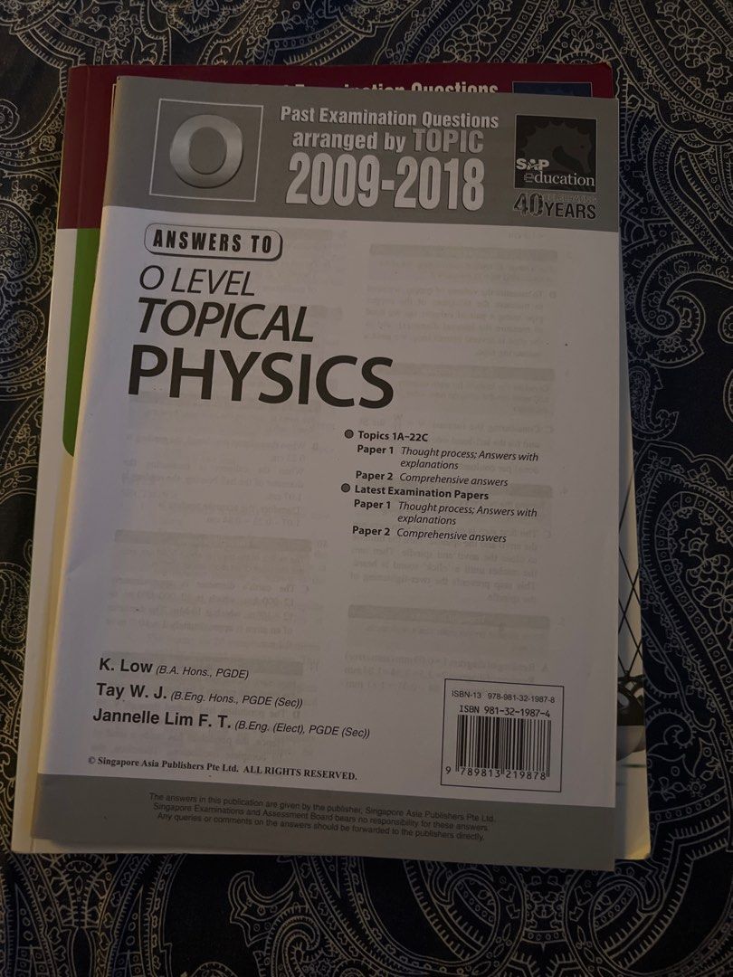 O Level Topical Physics 2009-2018 Questions, Hobbies & Toys, Books ...