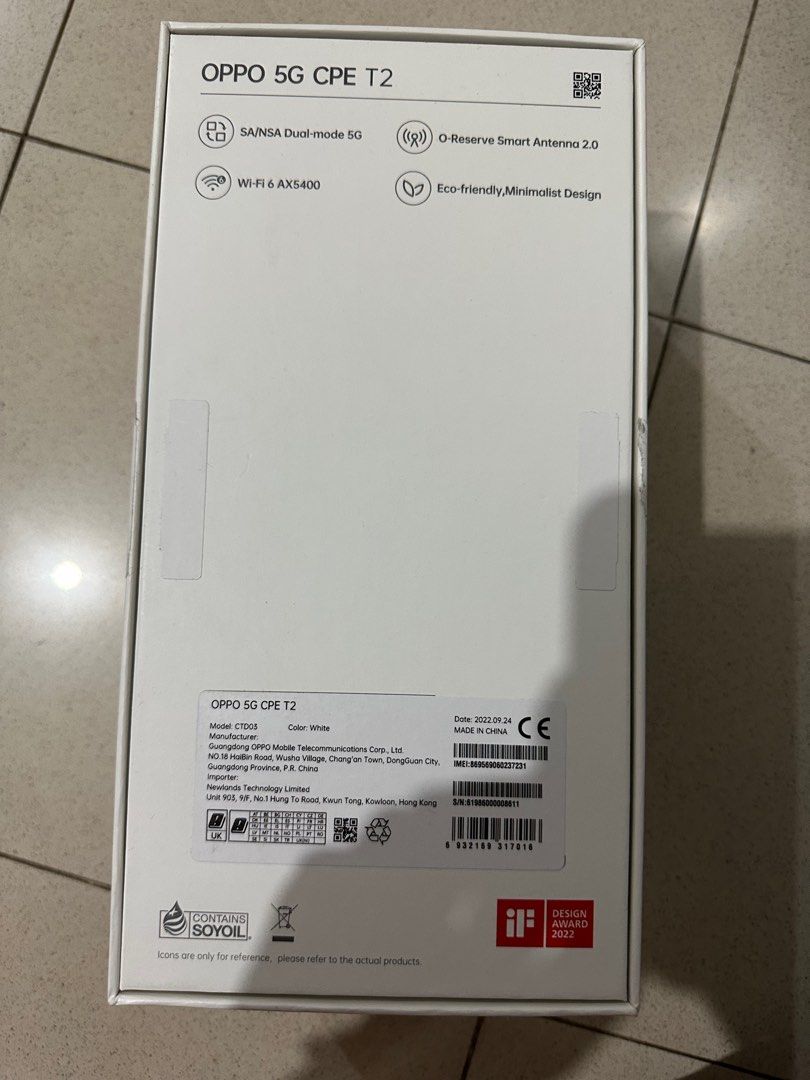 OPPO 5G CPE T2 White, 電腦＆科技, 電腦周邊及配件, Wifi及上網相關產品 - Carousell