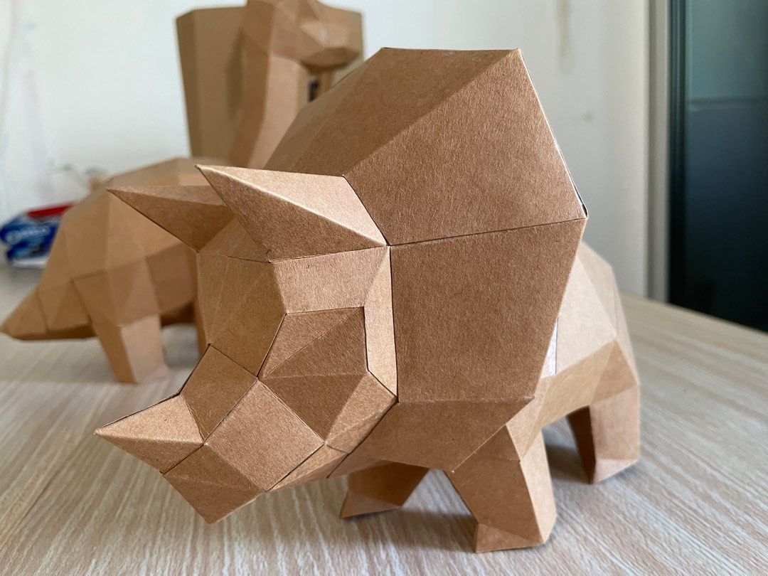 Origami dinosaur - Triceratops, Hobbies & Toys, Stationery & Craft ...