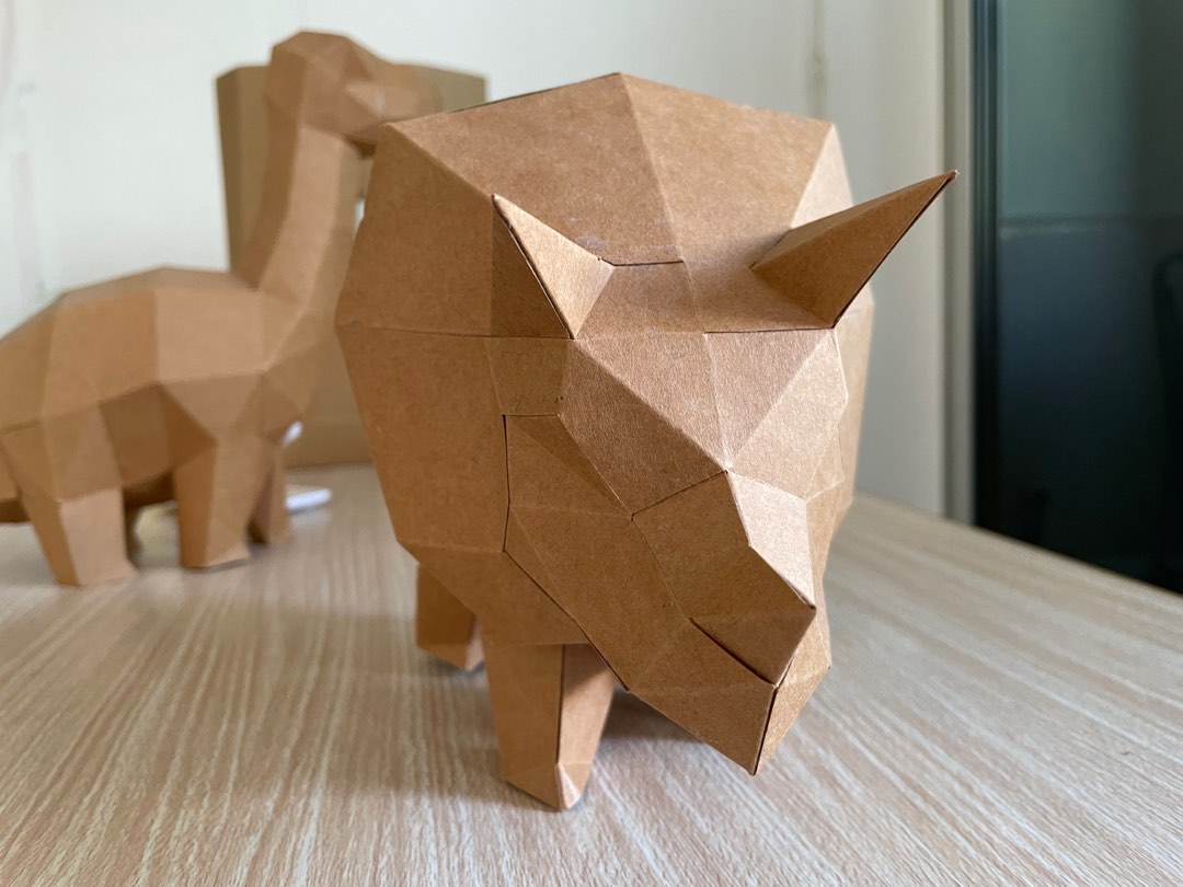 Origami dinosaur - Triceratops, Hobbies & Toys, Stationery & Craft ...