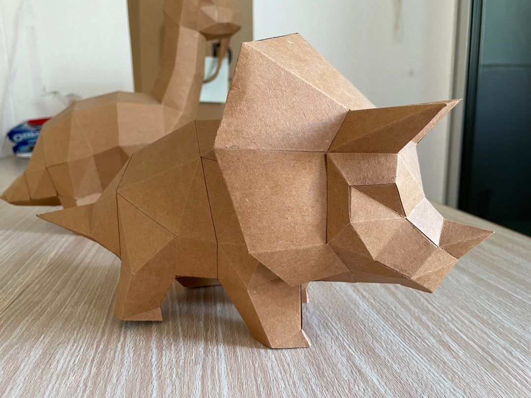 Origami dinosaur - Triceratops, Hobbies & Toys, Stationery & Craft ...