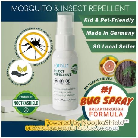 Outdoor Anti-Bug Spray EXOUT Insect Repellent powered by NootkaShield ...
