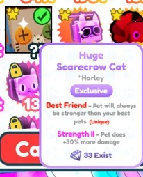 Pet Simulator X Huge Scarecrow Cat, Video Gaming, Gaming Accessories ...