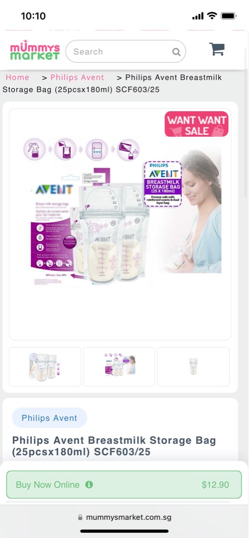 Philips Avent Breastmilk storage bags, Babies & Kids, Nursing & Feeding ...