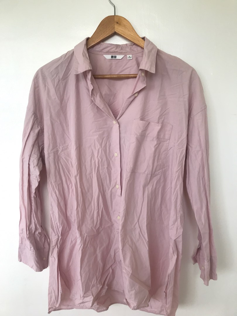 Plus size Uniqlo pink longsleeves, Women's Fashion, Tops, Longsleeves ...