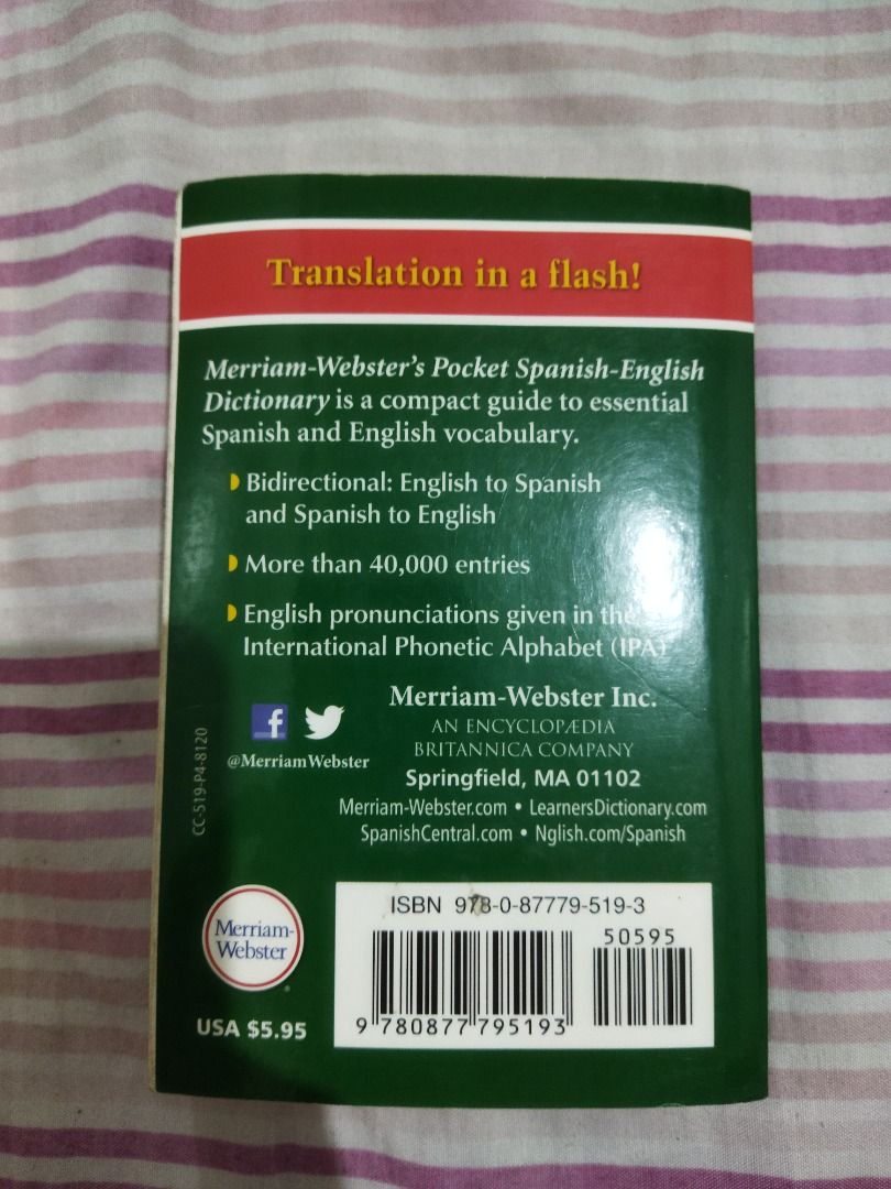 Pocket Spanish-English Dictionary, Hobbies & Toys, Books & Magazines ...