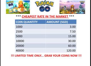 Pokemon Go Coins// Telegram Group Chat, Announcements on Carousell