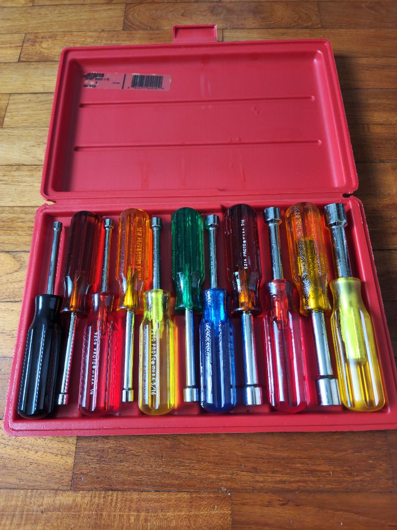 PROTO J9200DB Nut Driver Set 3/16-5/8 Inch 11 Pc, Furniture & Home ...