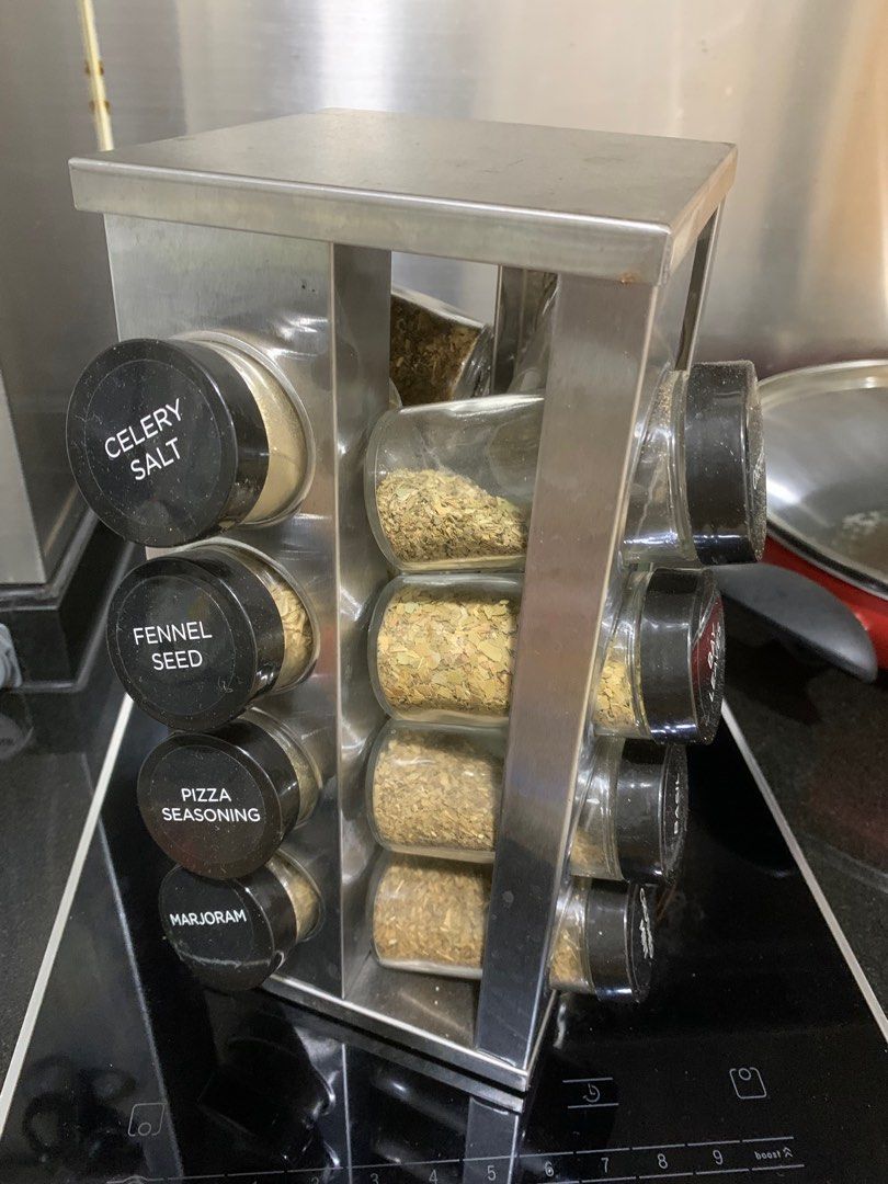 Rotating Spice rack with names (16 different spices), Furniture & Home ...