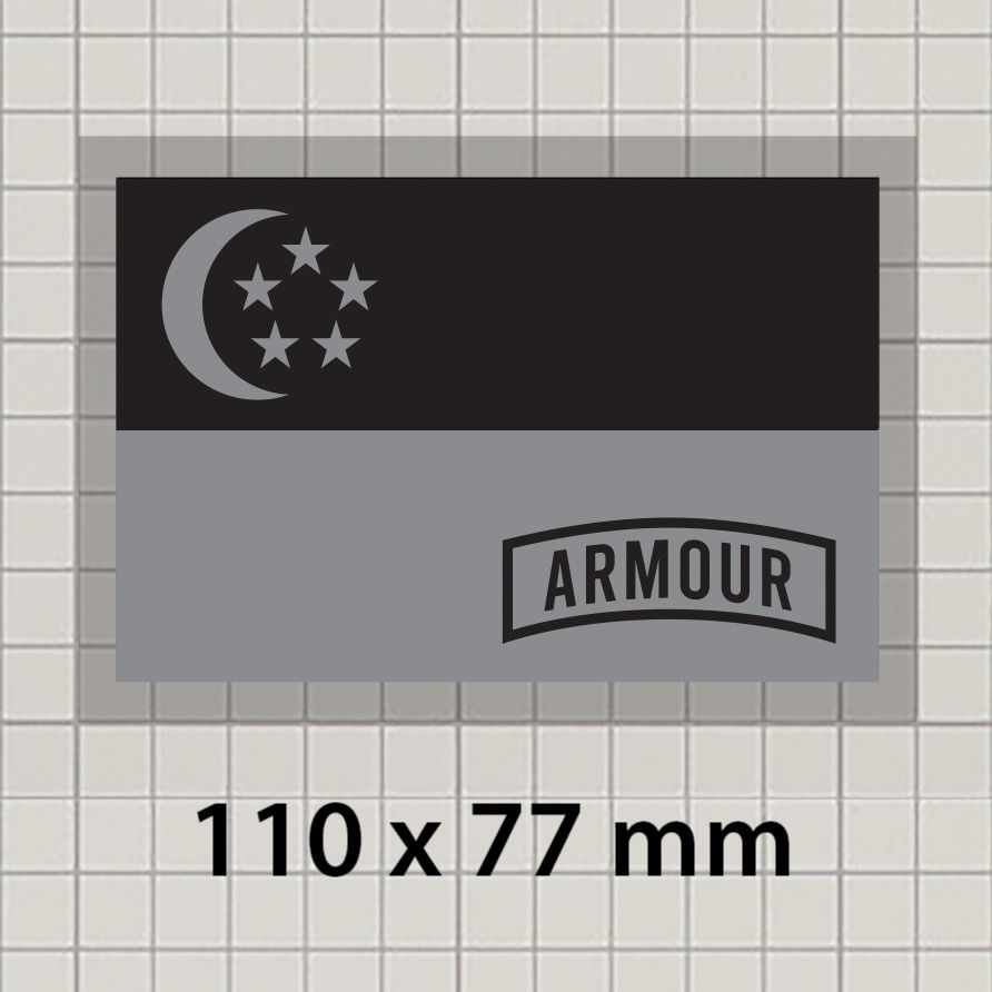 SAF ARMOUR tab / TACTICAL SINGAPURA / SINGAPORE FLAG . Static Cling Car ...