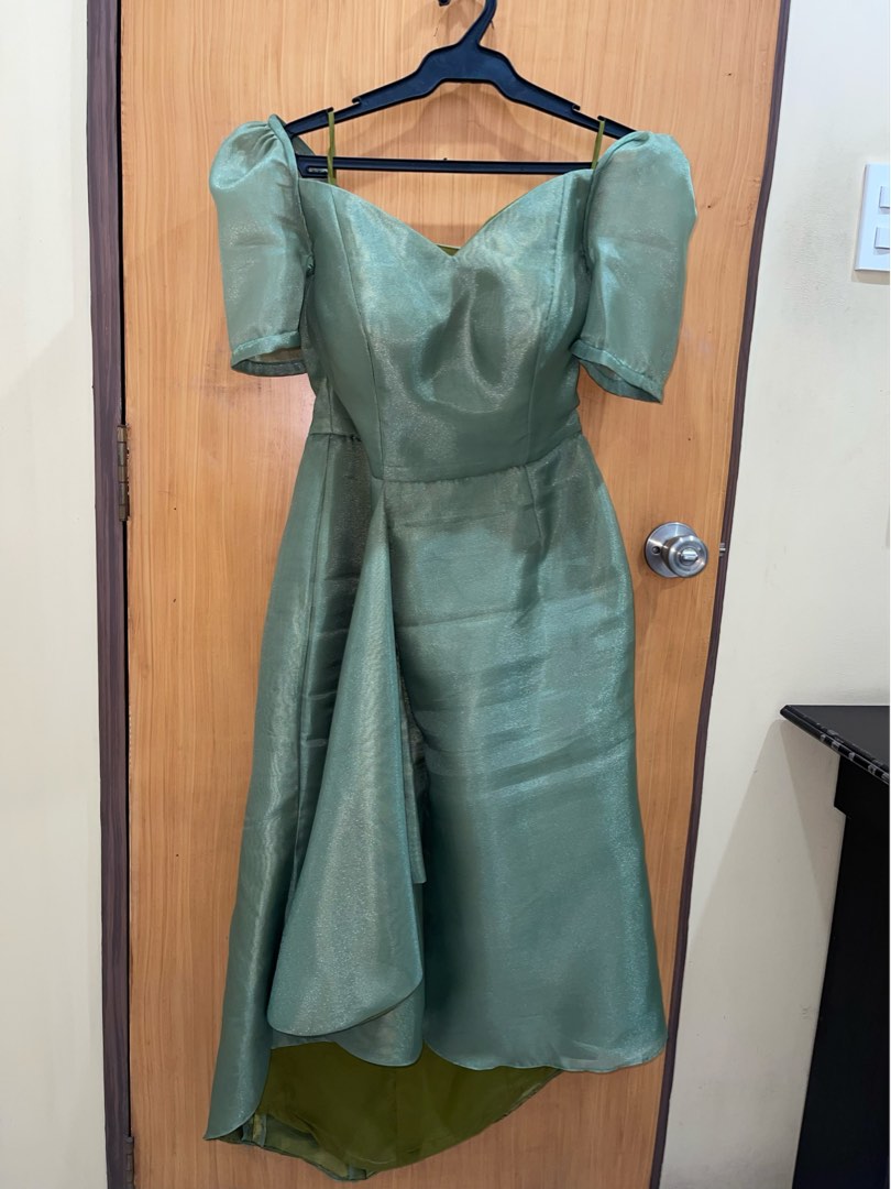 Sage Green Filipiniana Dress, Women's Fashion, Dresses & Sets, Dresses ...