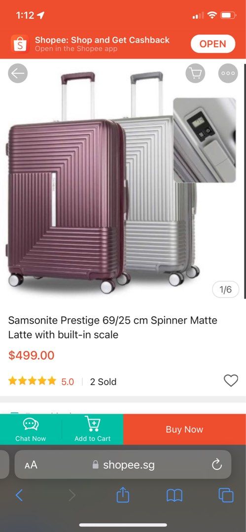 Samsonite Prestige 69cm Spinner with Built-in scale, Hobbies & Toys ...