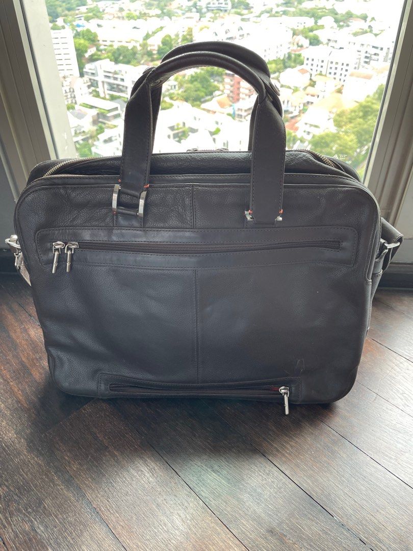 Samsonite vintage brown full leather briefcase laptop bag, Men's Fashion, Bags, Briefcases on ...