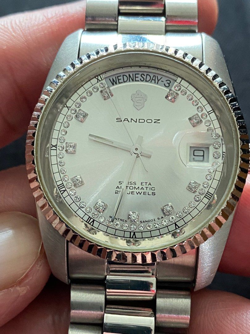 Sandoz (day-date with precious stones indices), Men's Fashion, Watches ...