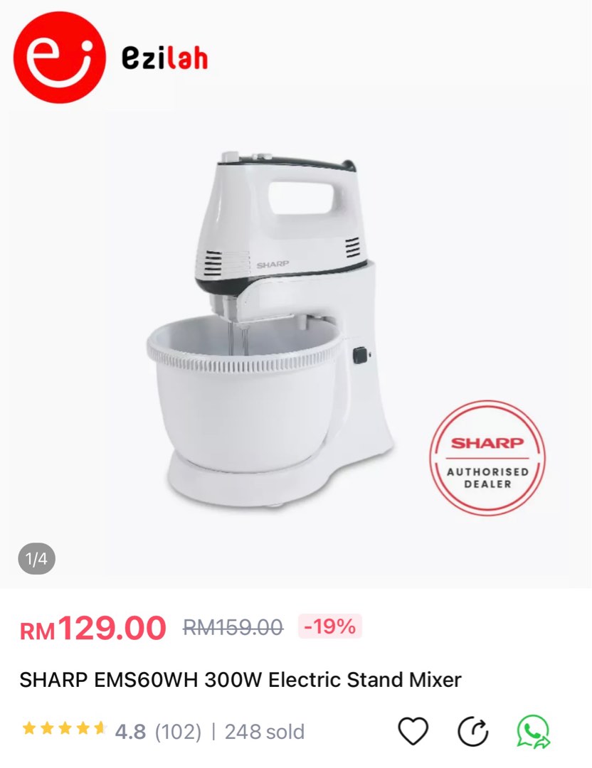 Sharp Stand Mixer, TV & Home Appliances, Kitchen Appliances, Hand ...