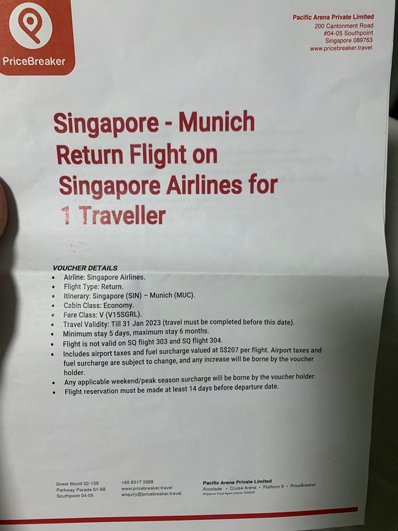 Singapore to Munich Return Flight on SQ, Tickets & Vouchers, Flights & Overseas Attractions on ...