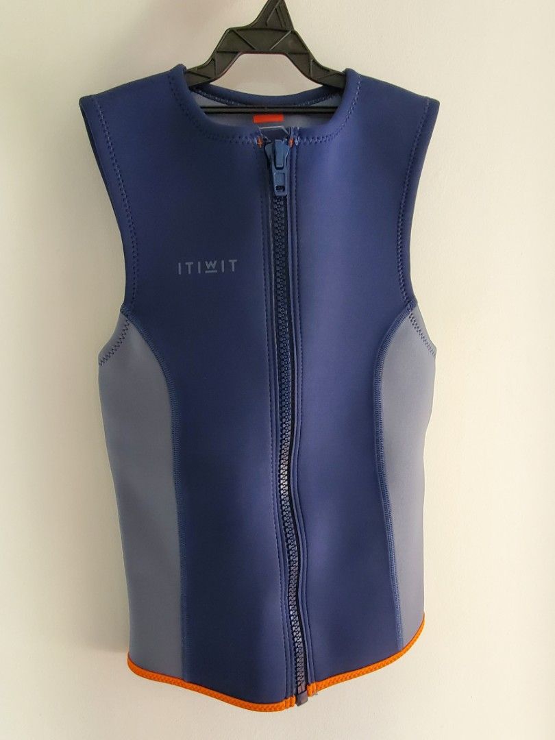 Slim 2mm Neoprene life vest (blue), Sports Equipment, Other Sports ...