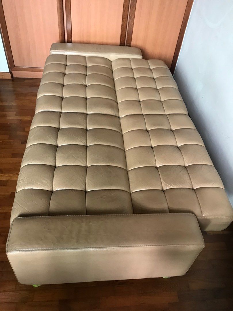 Sofa Bed Sea Horse Brand Genuine Leather