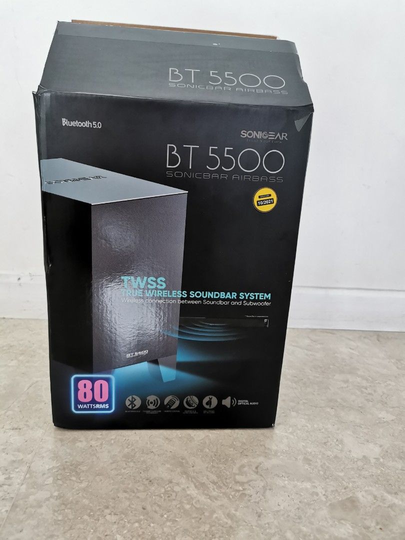 SonicGear BT-5500 SonicBar Airbass Digital Optical Audio with Wireless ...