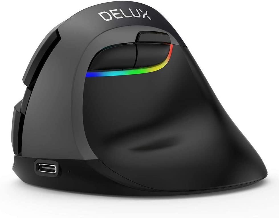 T605 DELUX Wireless Ergonomic Mouse, Silent Small Vertical Mouse with ...