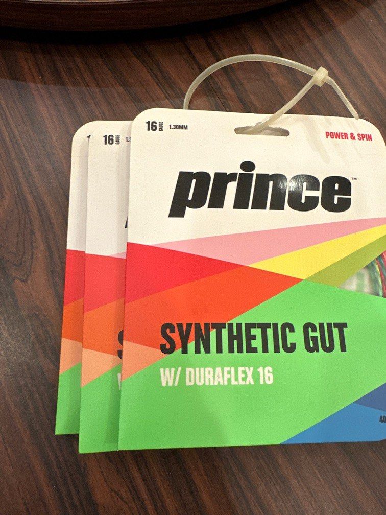 Tennis Strings - Limited Edition Prince Synthetic Gut W/Duraflex 16 ...