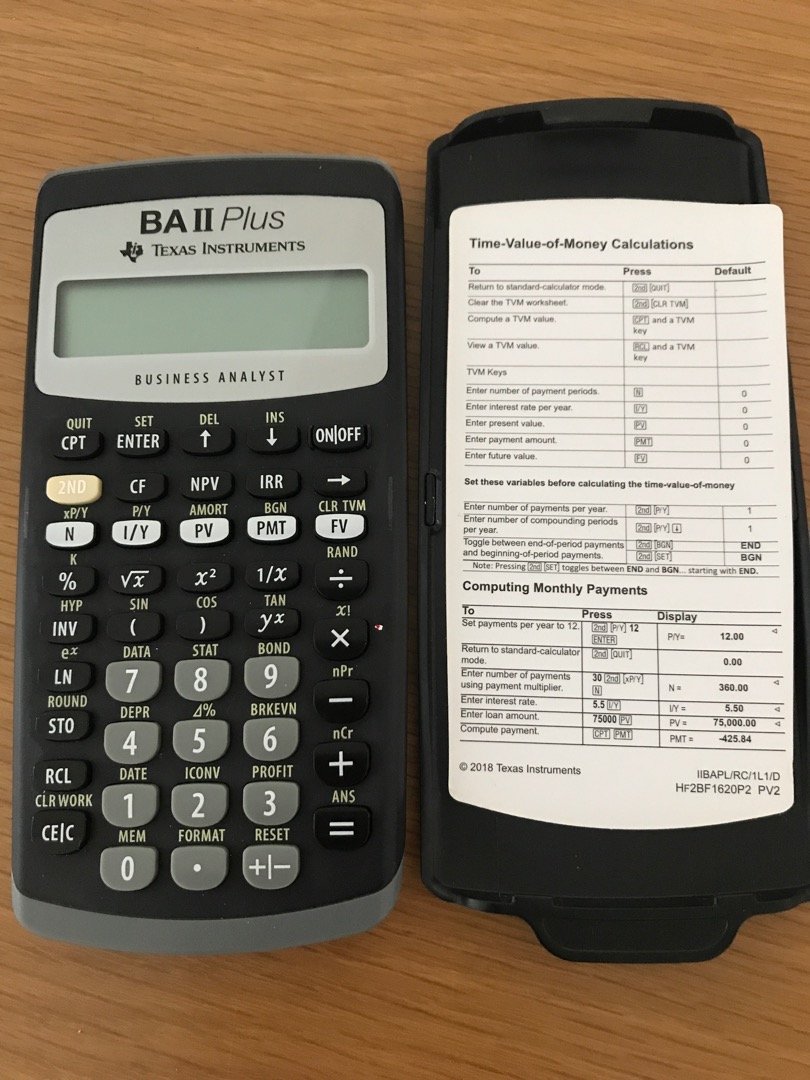 Texas Instruments TI-BAII PLUS Financial Calculator, Computers & Tech ...