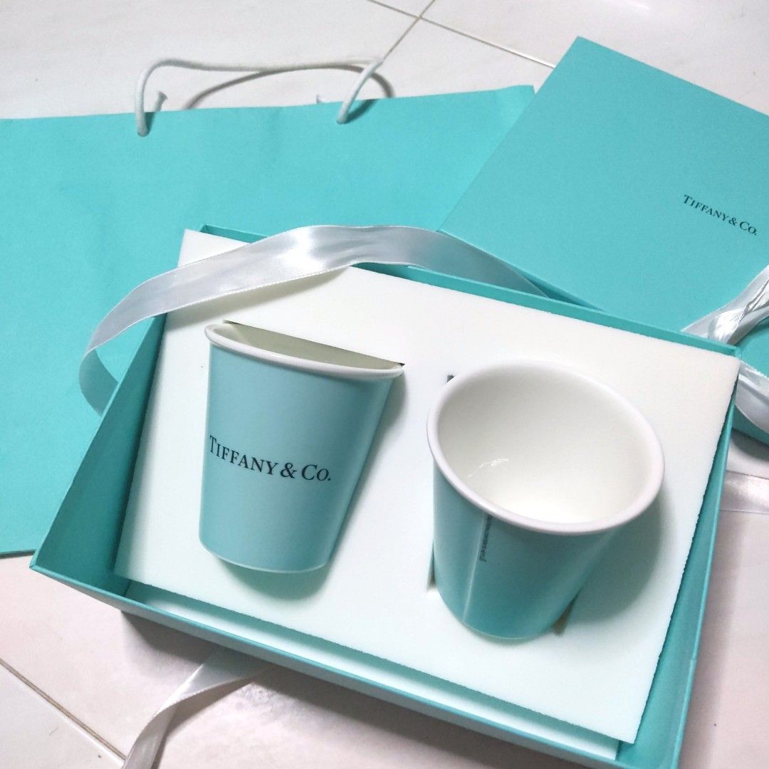 Tifanny & Co, Coffee Cups in Bone China. Set of Two - Tiffany Blue ...