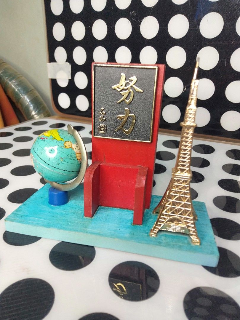 Tokyo Tower Figure With Miniature Globe In Wood Base From Japan ...
