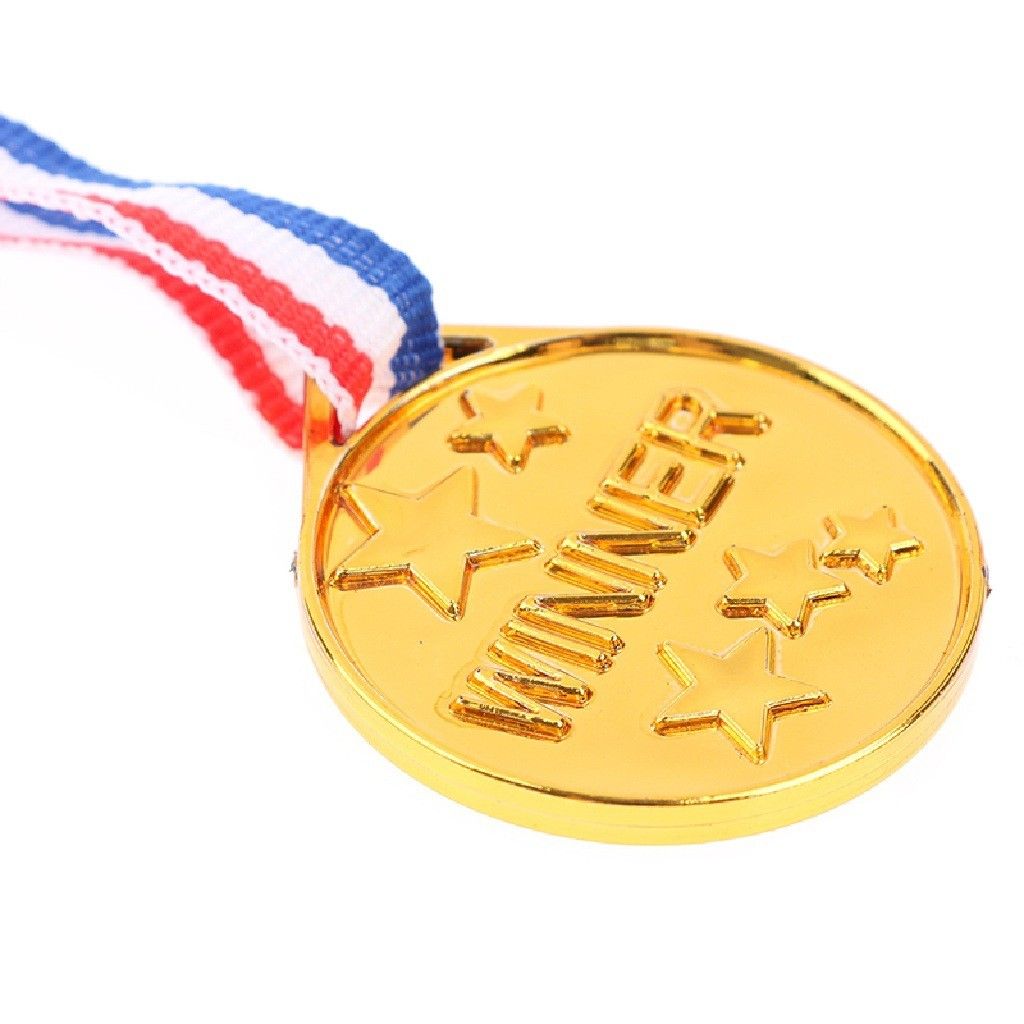 Toy medals competition medal gold silver bronze winners game sports day ...